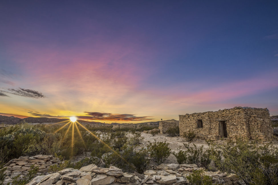 ghost town sunset - Texas Hill Country